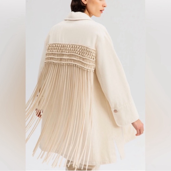 Jackets & Coats | New Denim Cream Macram Oversized Bohemian Jacket ...